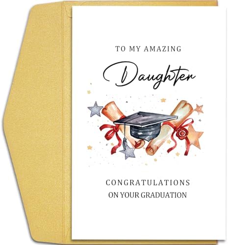 Amazon.com: Qiliji Daughter Graduation Card, Graduation Card for ...