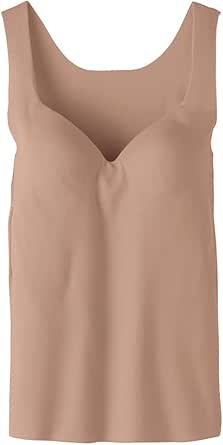 Amazon | [グンゼ] キレイラボ KIREILABO フィッテ Fitte オーガニックコットン混 ブラタンクトップ(MO-モカ、L) | インナーキャミソール・タンクトップ 通販