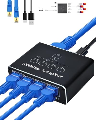 Amazon.com: MEIRIYFA RJ45 Gigabit Ethernet Splitter Switch Cable,RJ45 1 ...