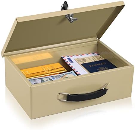 KYODOLED Fireproof Document Box with Key Lock,Safe Storage Box for ...