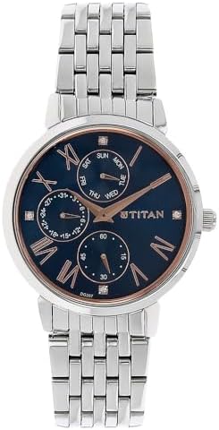 Titan Stainless Steel Analog Watch For Women -Nr9812Wm01, White Dial ...