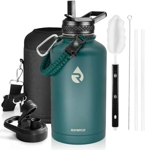 Amazon.com: RAYMYLO Insulated Water Bottle 64 oz, Triple Wall Vacuum ...