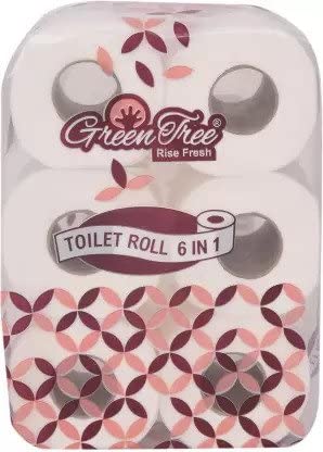 Green Tree 6 in 1 Toilet Paper Roll 2 Ply (10*10 Size, 250 Sheets each ...