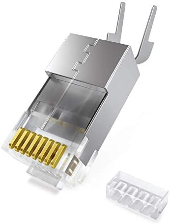 MakWorld CAT7 Cat 7 Metal Shielded RJ45 Plug Connector FTP 8P8C Modular ...