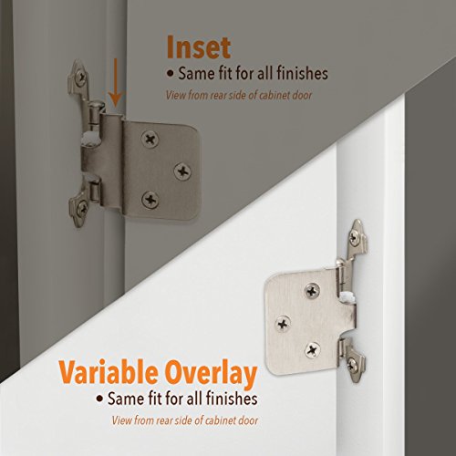 Snapklik.com : Satin Nickel Traditional Variable Overlay Hinge