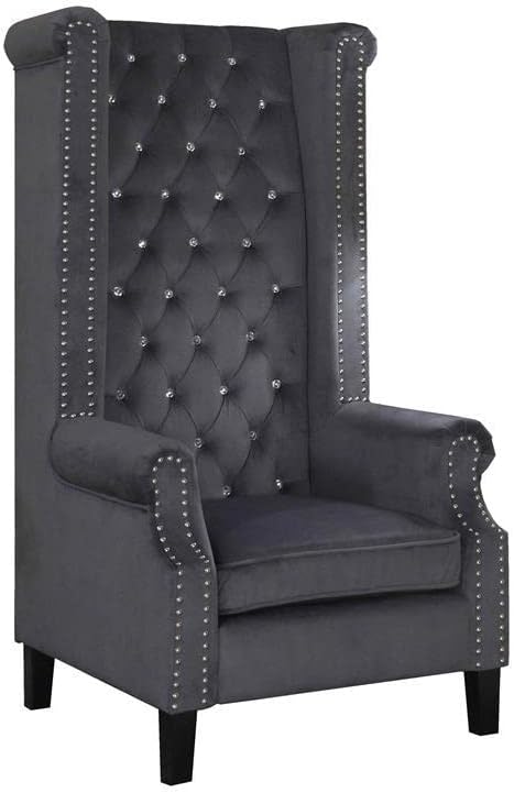 MODERN WAVE Luxury High Chair 57" Solid Wood Upholstered Arm Chair Sofa ...