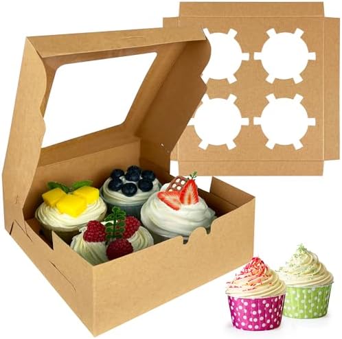 Amazon.com: MUMULULU 4 PCS White Paper Cupcake Boxes with 12 Cavity ...