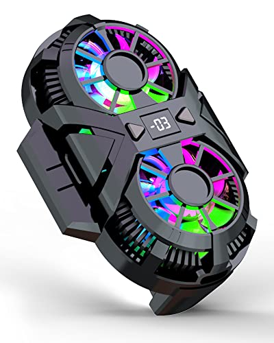 Back Clip Phone Cooler Wired, Mobile Phone Fan with Temp Display and ...