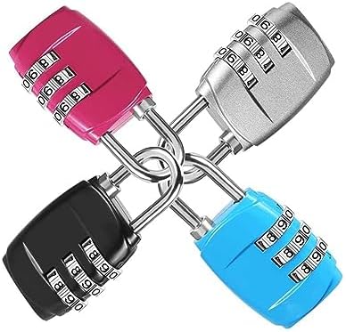 4Pcs Mini Suitcase Locks,Combination Padlock,Code Padlock,Color Padlock ...