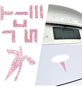 Amazon.com: Yeapop Bling Pink Rhinestone Emblems for Tesla Model Y, 6 ...