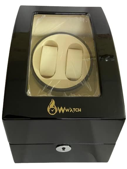 Wwatch Luxury 2+3 Watch Winder Black Wooden Automatic Rotation : Amazon ...