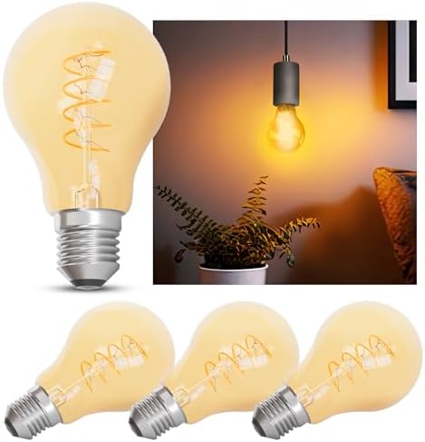 linovum 4 Stück Edison LED Filament Glühlampe E27 dimmbar warmweiß ...