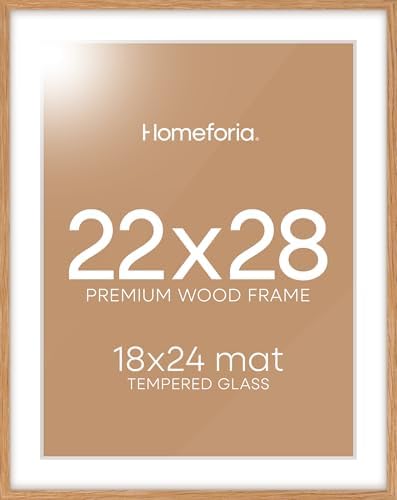 Amazon.com - Homeforia Wooden Poster Frame 22x28, High End Natural Oak ...