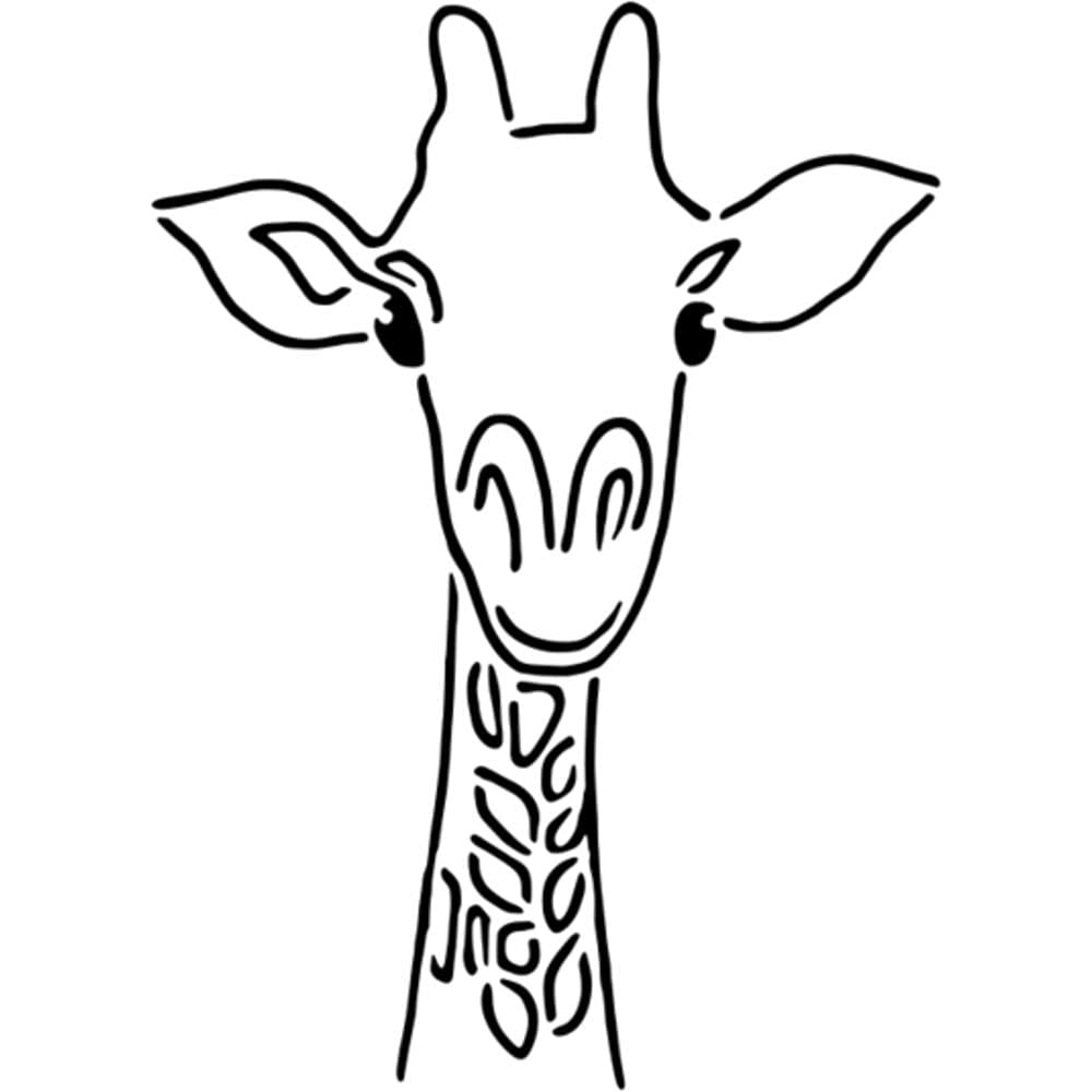 Giraffe Head Stencil Printable