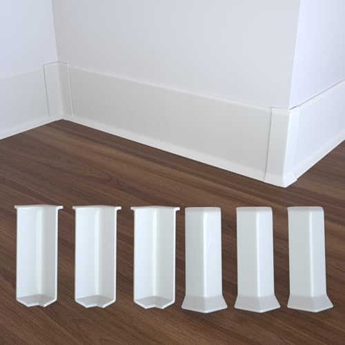COUKIU Self Adhesive Baseboard Corner Blocks, 4inch(Width)3 Inside + 3 ...
