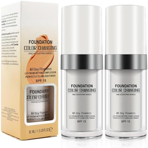 Amazon.com : Color Changing Foundation, 2Pcs Base Makeup Foundation ...