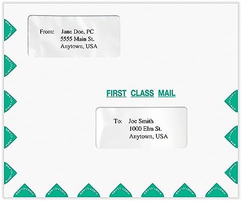 Amazon.com : ComplyRight First Class Double Window Envelope, Tax Mailer ...