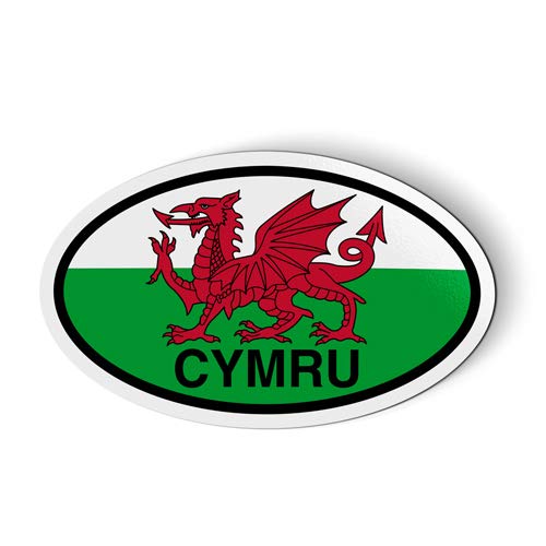 Amazon.com: Stickers and Tees Wales Cymru Flag Oval - Magnet for Car ...
