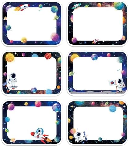 Amazon.com: Wonmon 180 PCS Outer Space Name Tags Stickers, Space Theme ...