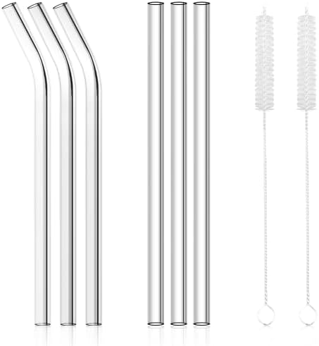 Amazon.com: Reusable Glass Straws, 12-Pack 8.5''x10 MM Clear Glass ...