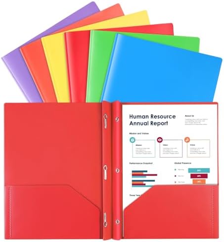 Amazon.com : NAFY 3 Prong Plastic folders Project Folders with 2 ...