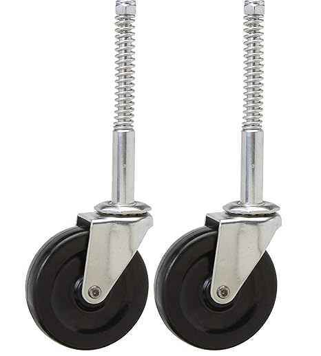 Ladder Caster Set of 2 | 3" Spring Loaded with 5/16" Threaded Stem ...