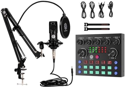 (Refurbished) DIGIMORE Condenser Microphone with V8s Sound Card Set | Condenser Microphone ...