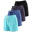Real Essentials 4 Pack: Womens Athletic Dry-Fit Lounge Shorts with ...