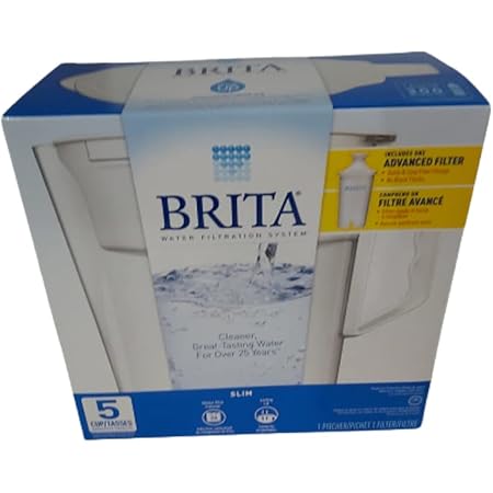 Amazon.com: Brita Slim Water Filter Pitcher, 5 Cup food, White: Home ...