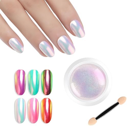 Amazon.com: Chrome Nail Powder Mermaid Chrome Nail Powder, : Beauty ...