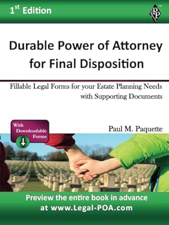 Durable Power of Attorney for Final Disposition: Fillable Legal Forms ...