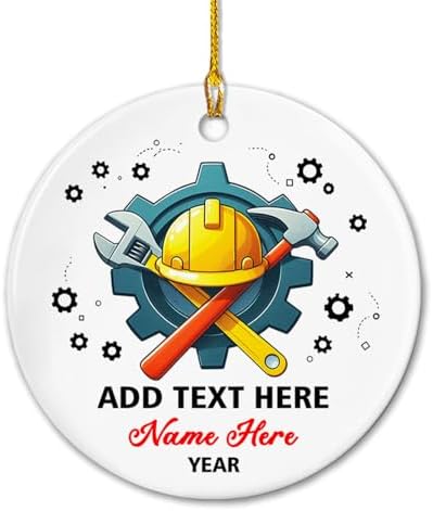 Amazon.com: Customized Text Year & Name Engineer Ceramic Christmas ...