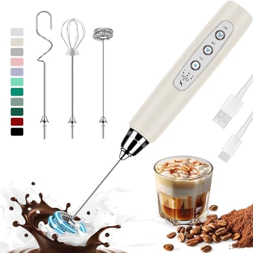 Amazon.com: Colarlemo Milk Frother Handheld Rechargeable, Frother Wand ...