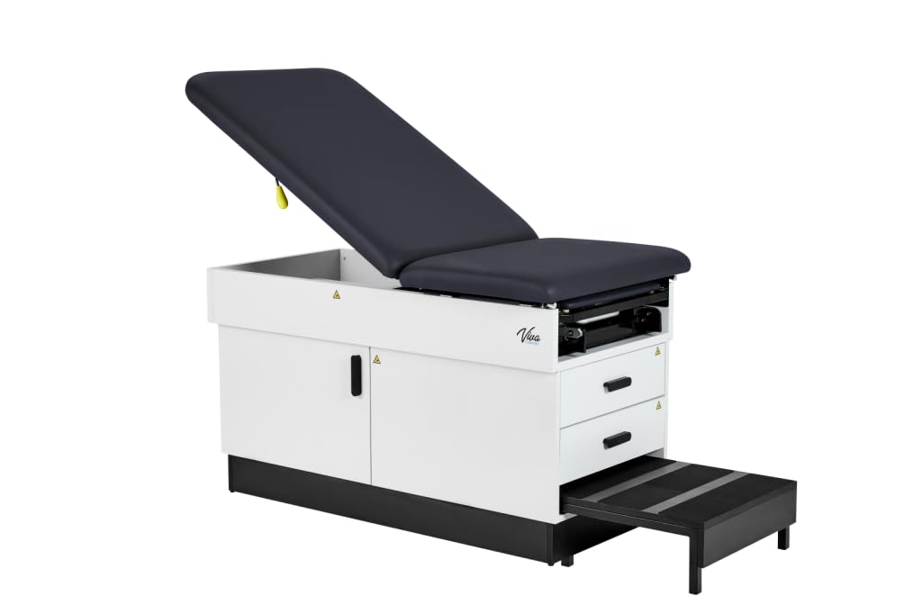 Slim Line Medical Exam Table, Black, 420 lbs Weight Capacity (Stirrups ...