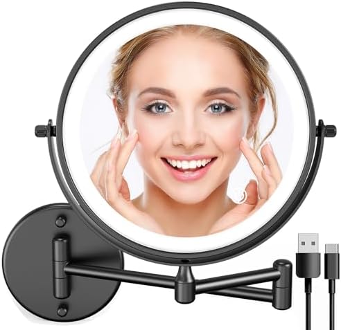 Amazon.com: MIROAMZ Rechargeable Wall Mounted Lighted Makeup Vanity ...