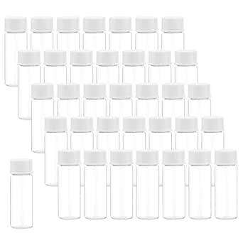 Rowiz 36 Pack 15ml Clear Glass Sample Vials, Empty Glass Bottles with Screw Cap Lab Liquid ...