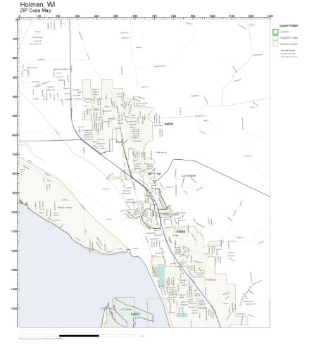Amazon.com: ZIP Code Wall Map of Holmen, WI ZIP Code Map Laminated