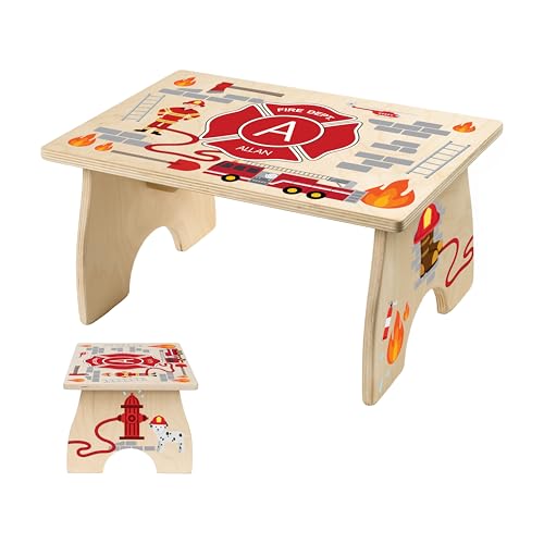 Amazon.com: Firefighter Step Stool for Toddlers- Personalized Wood Kids ...