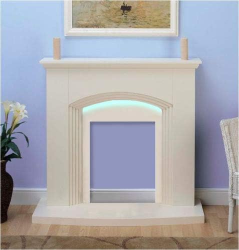 ModaNuvo Cream Flat Wall 2KW Electric Fire Surround Set Modern ...