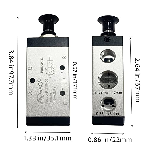 AOMAG Pneumatic 1/4" PT 5 Way 2 Postion Air Hand Lever Operated Valve ...