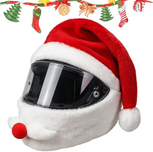 Santa Helmet Cover, Christmas Hat Motorcycle Helmet Cover Santa Claus ...