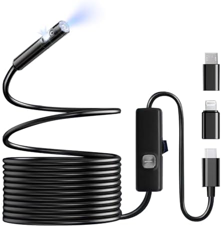 Congeowe Dual-Lens Endoscope Camera iPhone, 1920Px1440P FHD Borescope ...