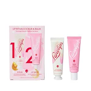 Amazon.com : Lanolips Strawberry Lip Scrub & Lip Balm Set - Lip Rituals ...
