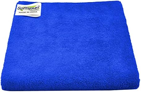 SOFTSPUN Microfiber Cloth - 1 pcs - 40x60 cms - 340 GSM Blue - Thick ...