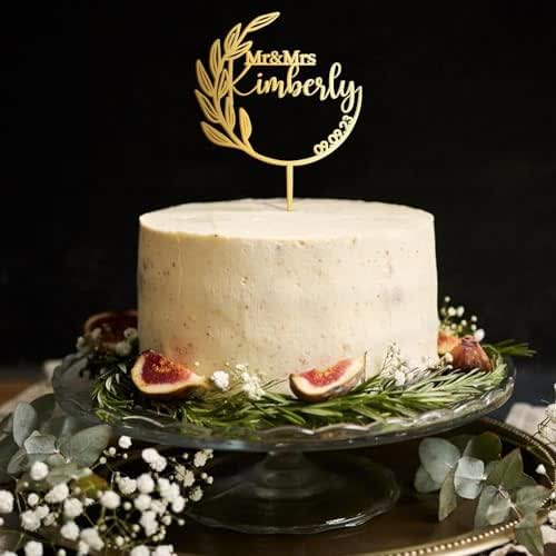 Amazon.com: Wedding Cake Topper, Custom Wedding Cake Toppers Bride and ...