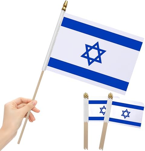 Amazon.com : LoveVC 12Pcs 8×12 Inch Israel Flags Israeli Jewish Flag on ...