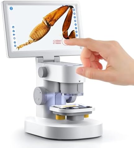 Smart Digital Microscope 100-1200X with 9'' IPS Touchscreen, 1080P ...