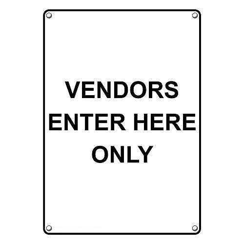 Amazon.com: Weatherproof Plastic Vertical Vendors Enter Here Only Sign ...