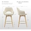 Amazon.com: Zesthouse Swivel Counter Stools Set of 2, Raw Wood Tone ...