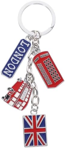 Amazon.com: LUOEM London Keychain UK Flag Metal Keychain Souvenir ...